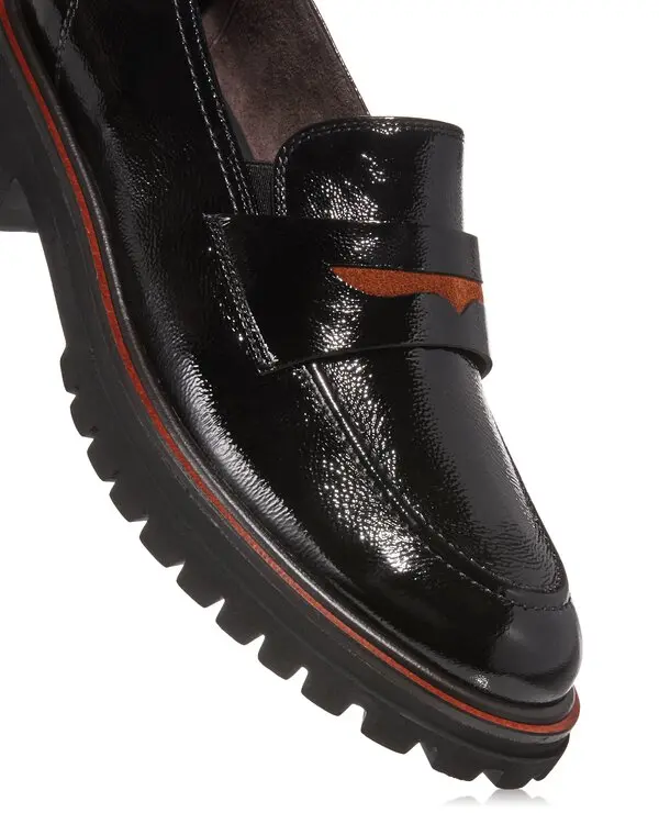 Paul Green Wellesley Loafer Flats In Black Toffee Combo - 70% Off